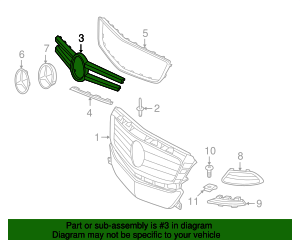 218-885-00-23 - Grille 2012-2014 Mercedes-Benz | Mercedes-Benz USA Parts