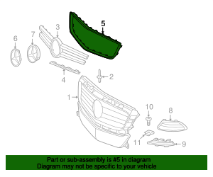2012-2014 Mercedes-Benz Grille Surround 218-885-01-74 | MB OEM Parts