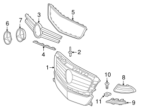 218-885-03-21 - Grille Molding 2012-2014 Mercedes-Benz ...