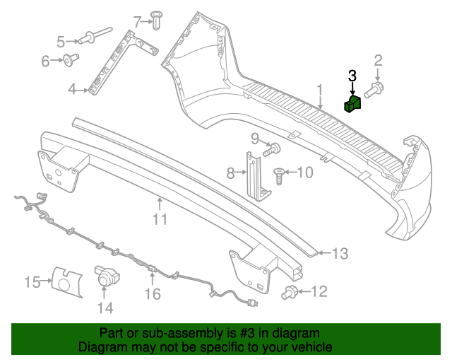 2015-2022 Ram ProMaster City Bumper Cover Retainer 06510552AA | Mopar ...