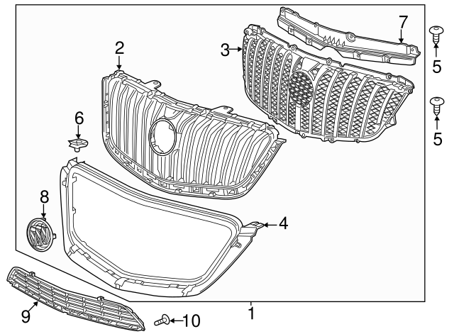 2013-2016 Buick Encore Front Grille Upper Cover 95485094 ...