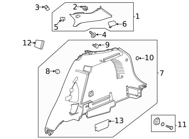 2020-2022 Buick Encore GX Jet Black Passenger Side Quarter Trim Panel ...