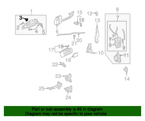 72181-S5D-A01 - Handle, Outside Bushing 2001-2005 Honda Civic | Honda ...