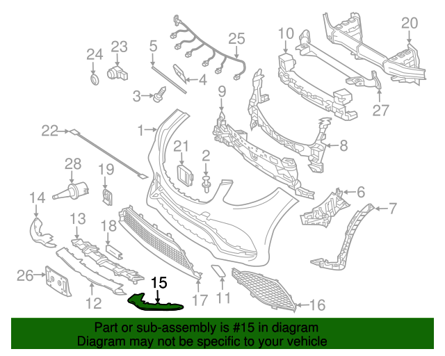 292-885-03-00 - Cover Bumper Area Mercedes-Benz USA Parts