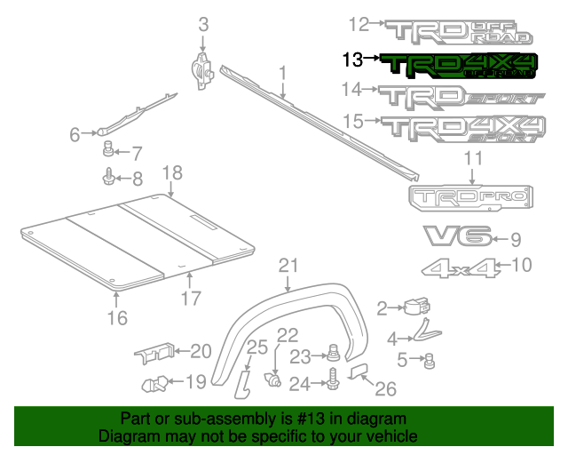 Genuine OEM Decal Part# 75996-0C080-A3 Fits 2016-2020 Toyota: Up To 35% ...