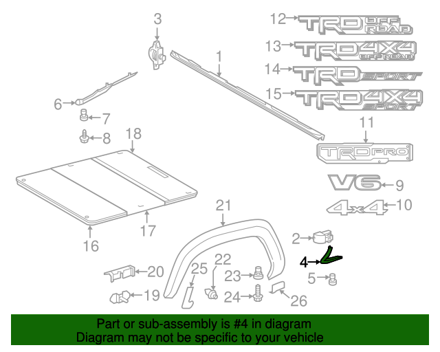 Front Molding - Toyota (75631-04040)