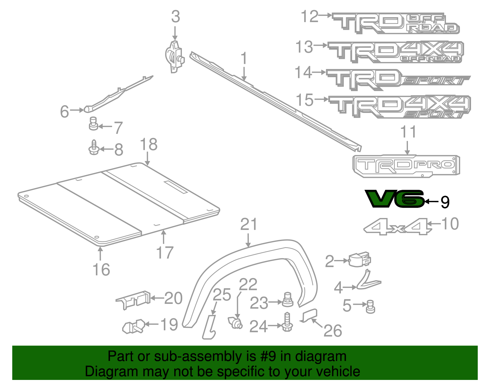 2021-2023 Toyota Tacoma Nameplate 75473-04060 | Toyota Parts Center