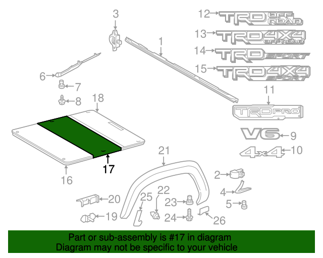64902-09010 - Tonneau Cover - 2016-2023 Toyota Tacoma | Toyota Parts ...
