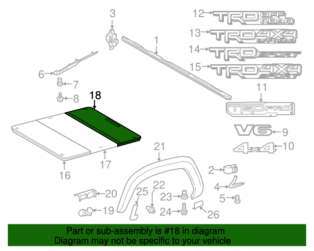 64903-09010 - Tonneau Cover - 2016-2023 Toyota Tacoma | OEM Genuine ...