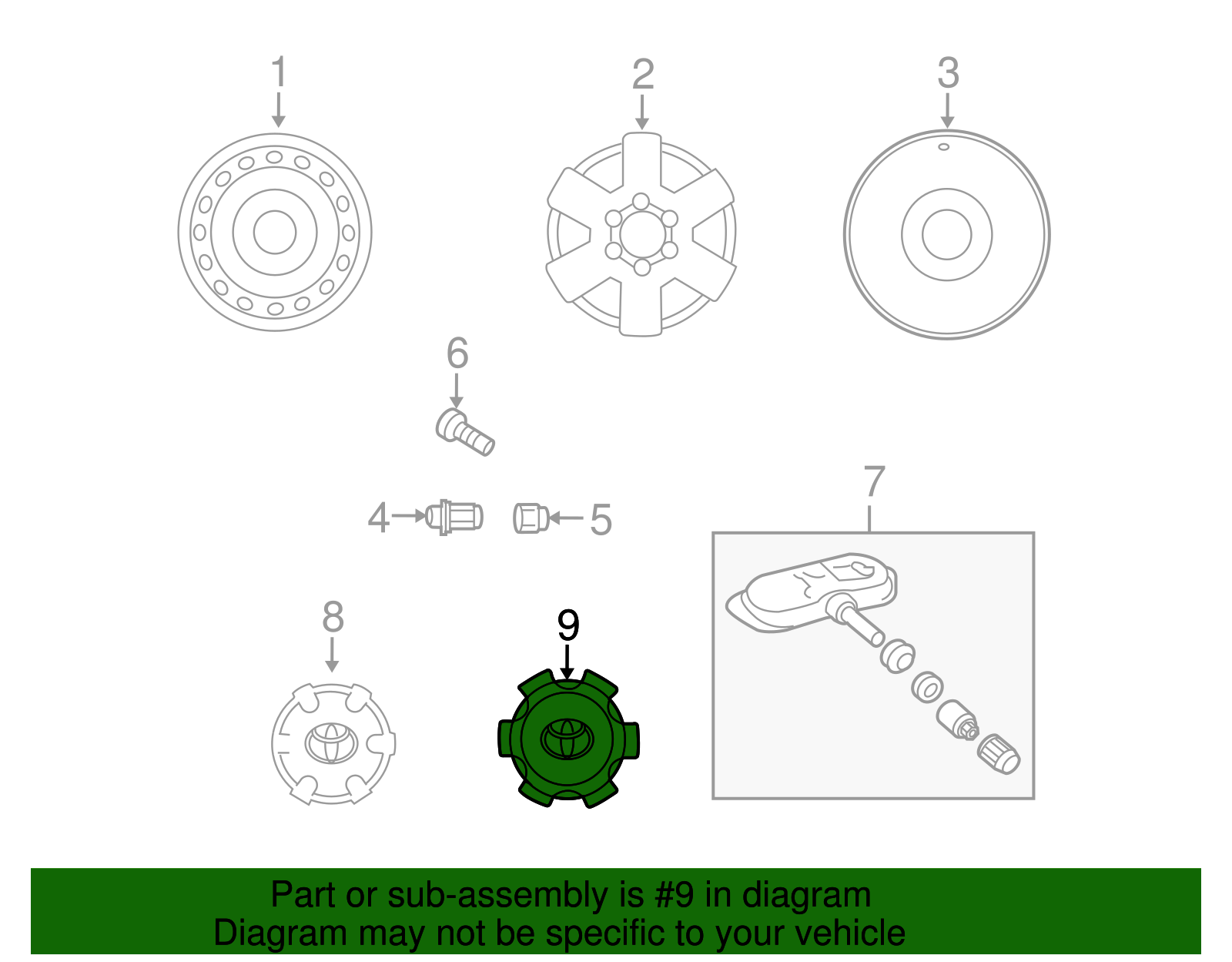 2011-2014 Toyota FJ Cruiser Wheel Cap 4260B-35040 | OEM Parts Online