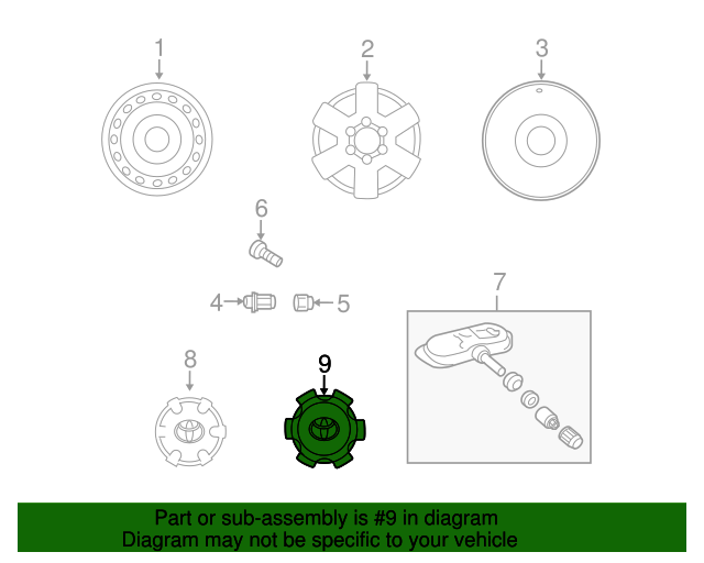 2011-2014 Toyota FJ Cruiser Wheel Cap 4260B-35040 | OEM Parts Online