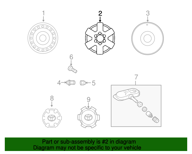 42611-35490 - Wheel Alloy 2012-2014 Toyota FJ Cruiser | Longo Toyota Parts
