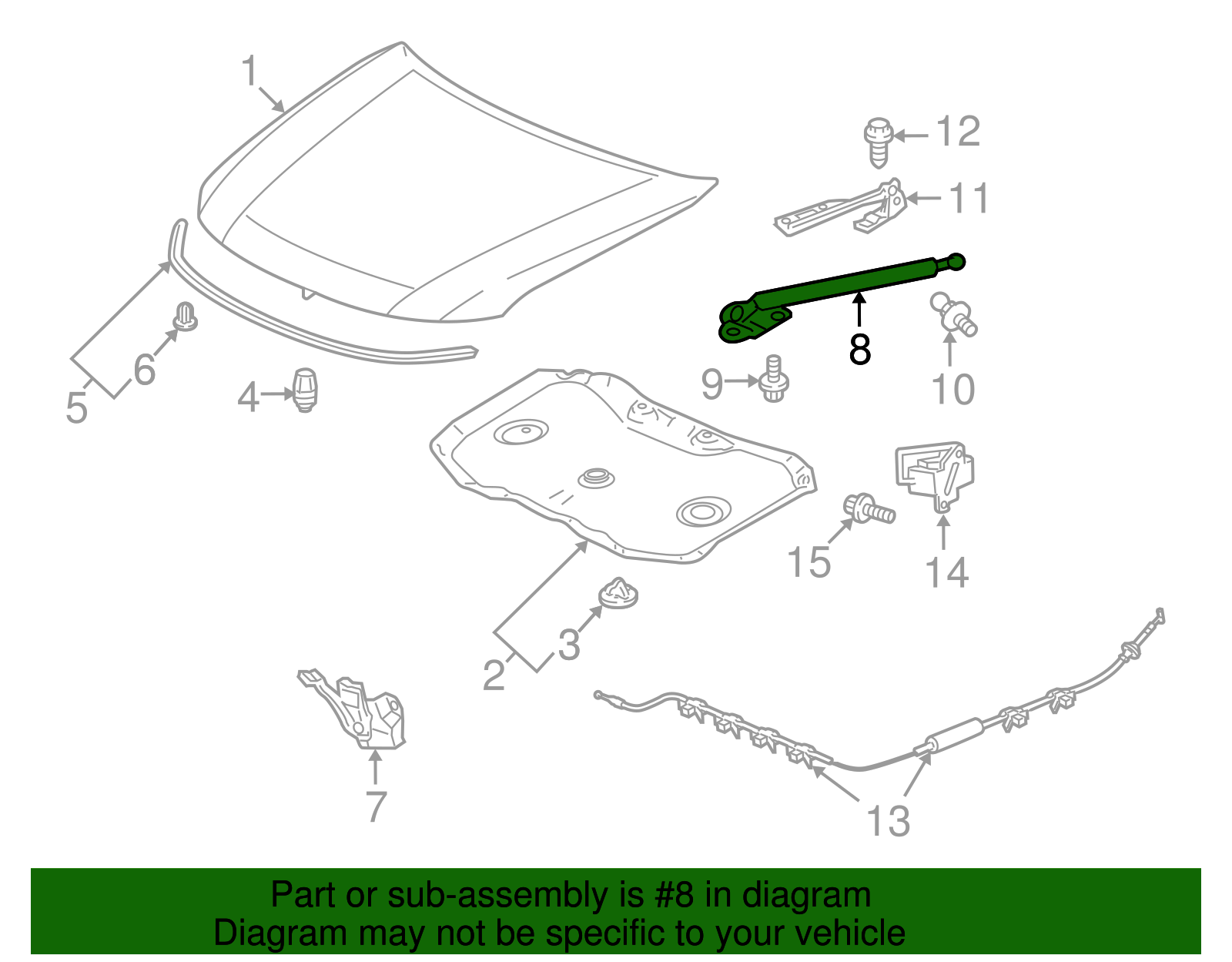 74145-TP6-A02 - Support Cylinder 2013-2015 Honda Crosstour | Honda Parts Online