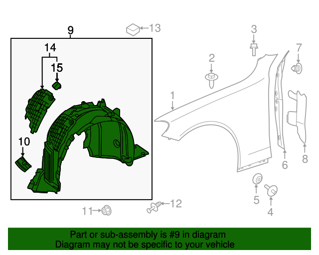 2017-2021 Mercedes-Benz Fender Liner 205-690-44-07 | MB OEM Parts