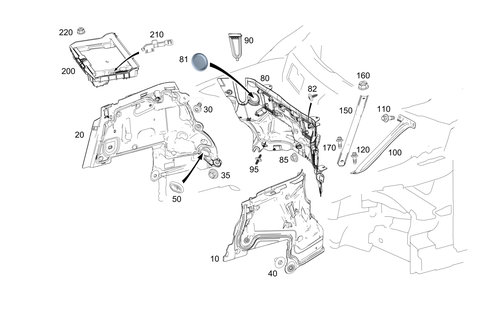 Engine Compartment Partition Panel, Wheelhouse Attachment Parts for ...
