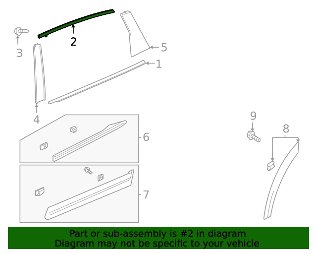 72425-TYA-A11 - Molding R Front Group 1 Auto Parts