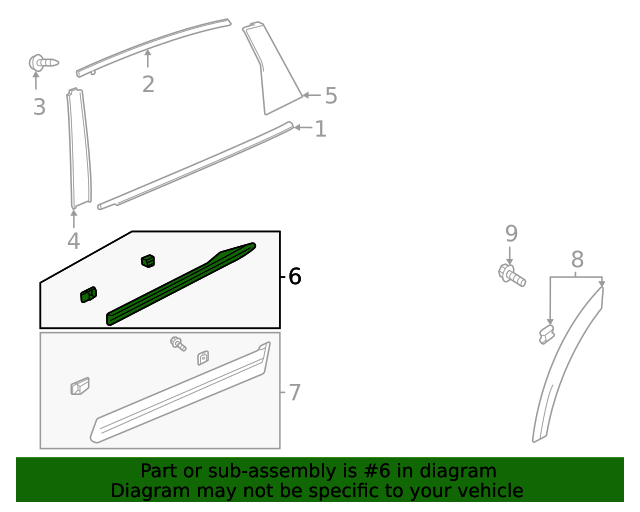 Garnish R Rear 72812-TYA-A01 | Acura Parts World