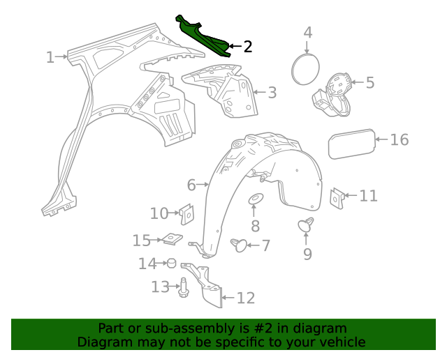 2019-2022 Chevrolet Blazer Passenger Side Quarter Panel Gutter 42441195 ...