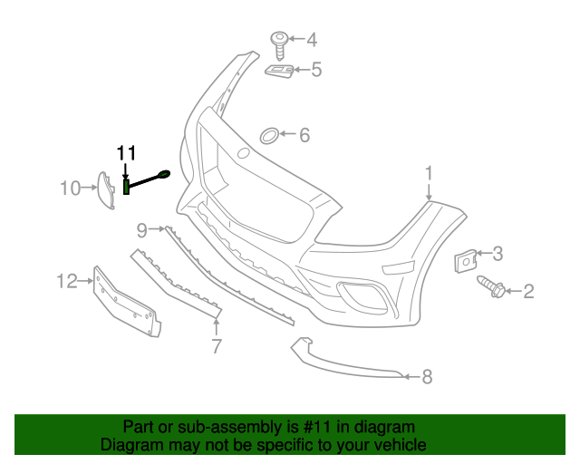 218-885-00-59 - Tow Eye Cap Strap 2012-2024 Mercedes-Benz | Mercedes ...