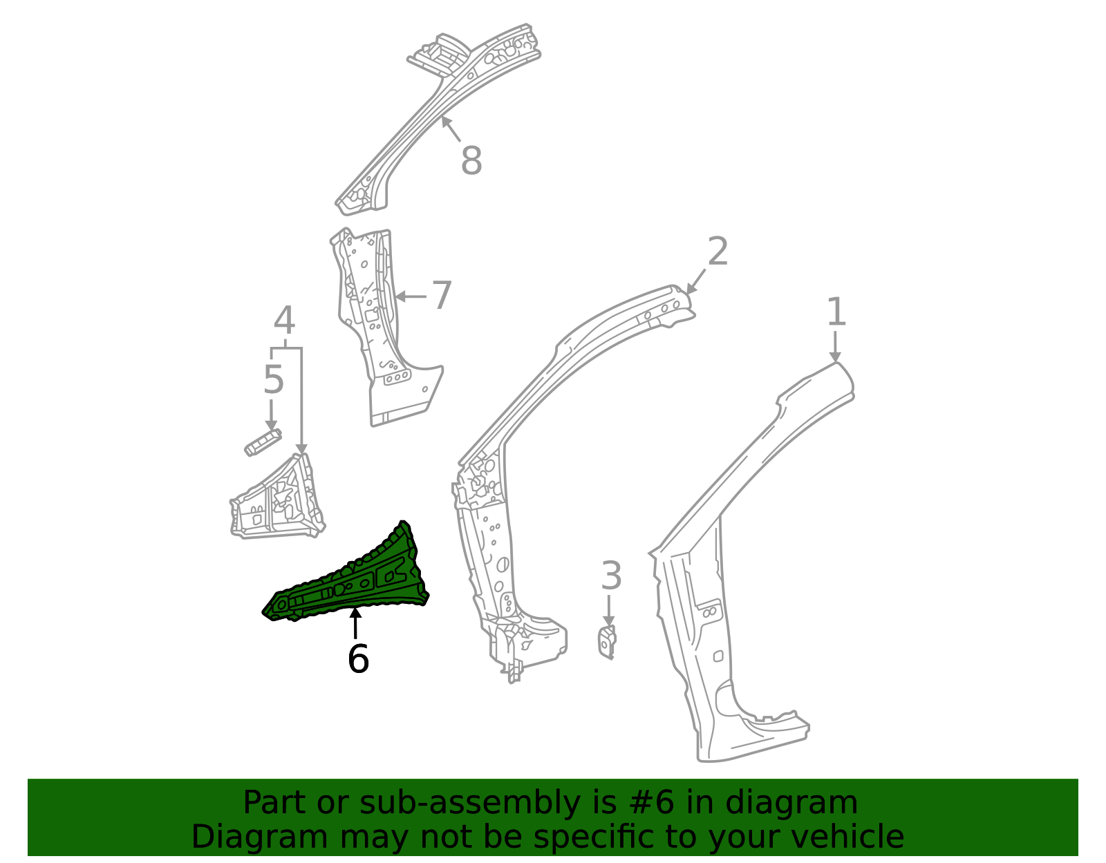 2021-2024 Toyota Sienna Fender Gusset 61145-08050 | Lithia Toyota Parts