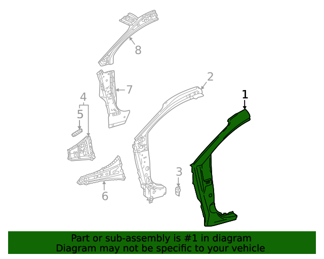 2021-2023 Toyota Sienna Body A-Pillar 61114-08030 | OEM Parts Online