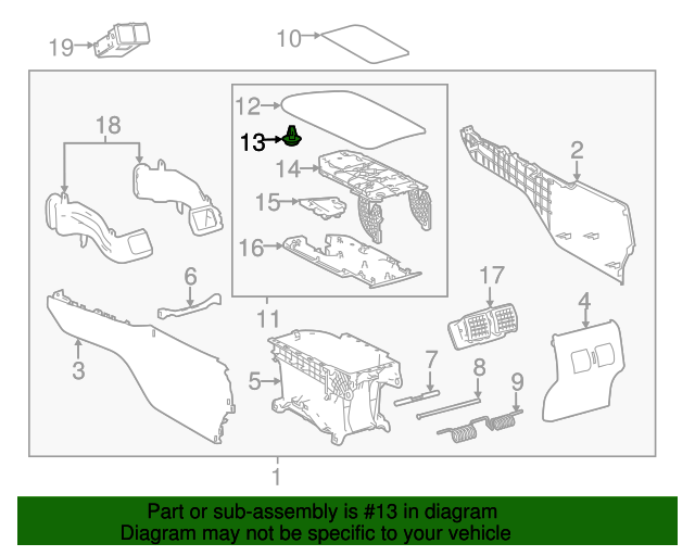 2007-2024 Toyota Glove Box Door Cushion 58959-60060 | Toyota Parts ...