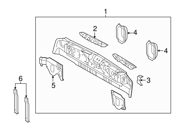 58323-0E010 - Rear Body Panel Reinforcement - 2010-2021 Lexus ...