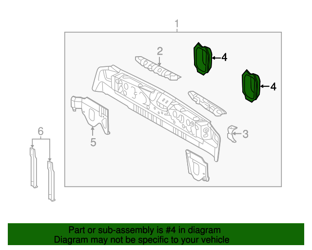 58323-0E010 - Rear Body Panel Reinforcement - 2010-2021 Lexus ...