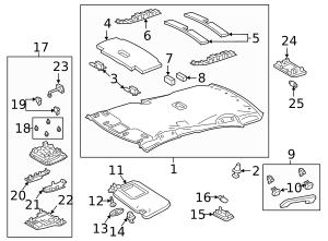 81240-12100-A9 - Dome Lamp Assembly - 2021-2022 Toyota Corolla ...