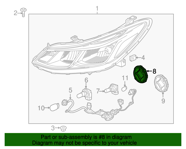 2016-2021 Chevrolet Headlamp Bulb Access Cover 23389747 | GMPartsDirect.com