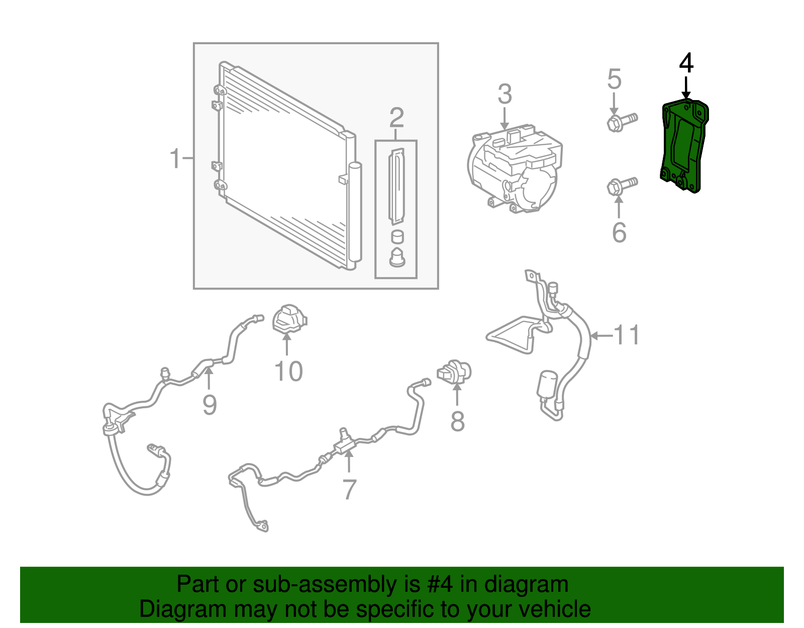 2008 Toyota Highlander Compressor Assembly Mount Bracket 88688-33460 ...