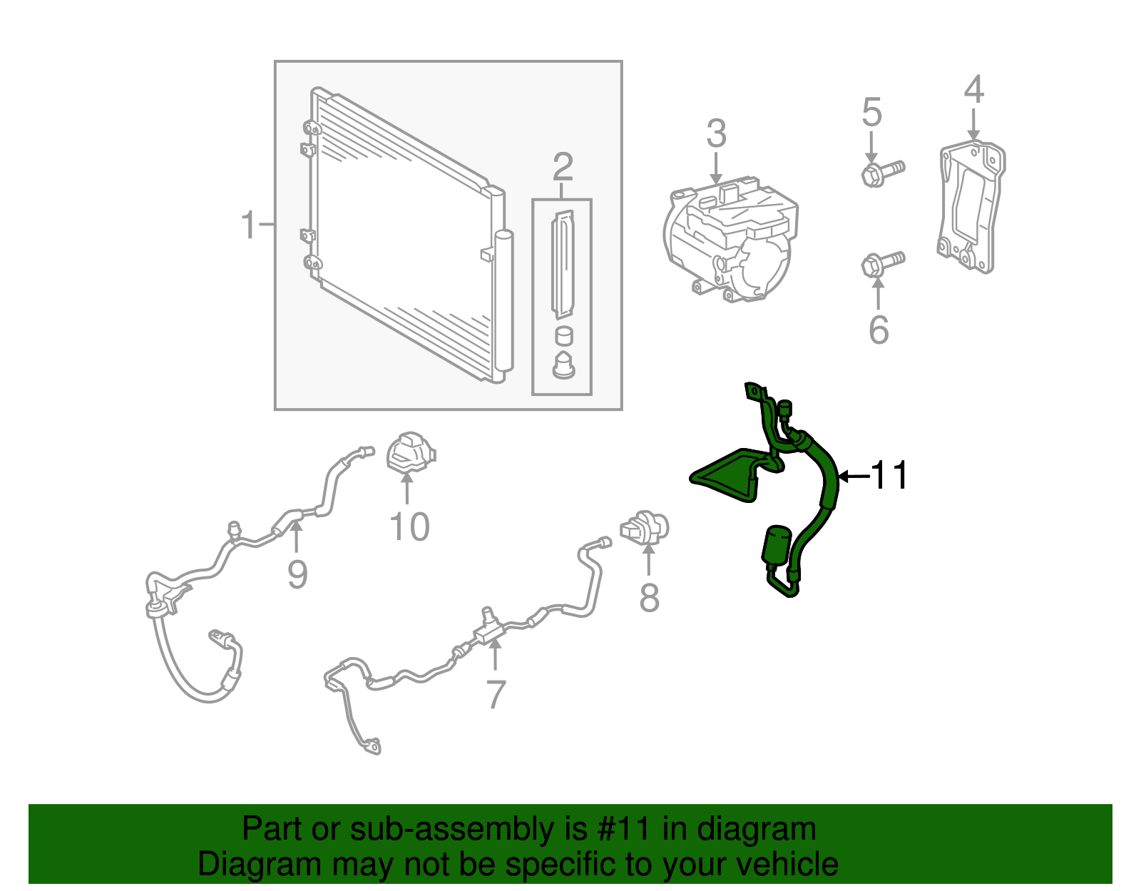 2008-2010 Toyota Highlander Discharge Hose 88703-48160 | Toyota Parts ...