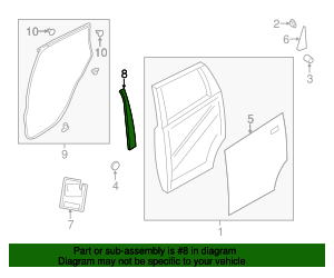 76842-3WC0A - Divider Seal 2014-2019 Nissan Versa Note | Nissan Parts ...