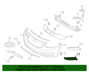 2014-2016 Kia Fog Lamp Bezel - Passenger Side (RH) 86564-A7010 ...
