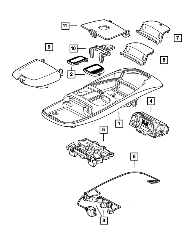 2001-2002 Dodge Overhead Console Wiring 5013608AA | Mopar eStore