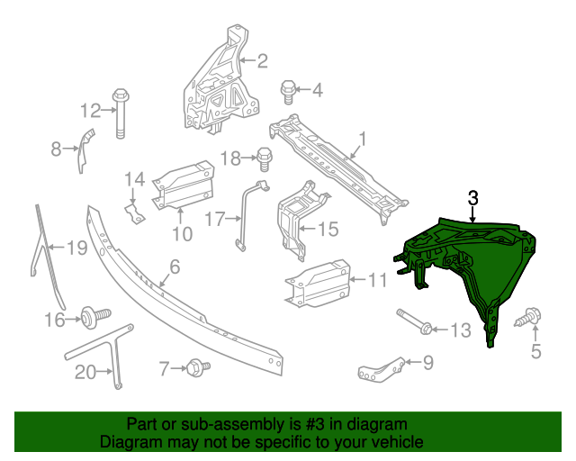 Mercedes-Benz OEM Outer Support Part# 207-620-19-00 | OEM Vehicle Parts