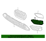 51117453987 - 2016-2019 BMW X1 Outer Grille (51-11-7-453-987) | BMW of ...