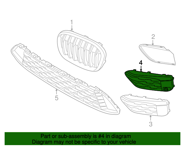 51117453987 - 2016-2019 BMW X1 Outer Grille (51-11-7-453-987) | BMW of ...