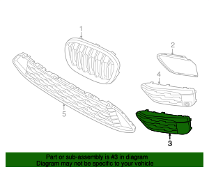 51117453989 - 2016-2018 BMW X1 Outer Grille (51-11-7-453-989) | Parts ...