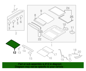 91210-1AA1A - Sunroof Glass 2009-2014 Nissan Murano | Nissan Parts ...