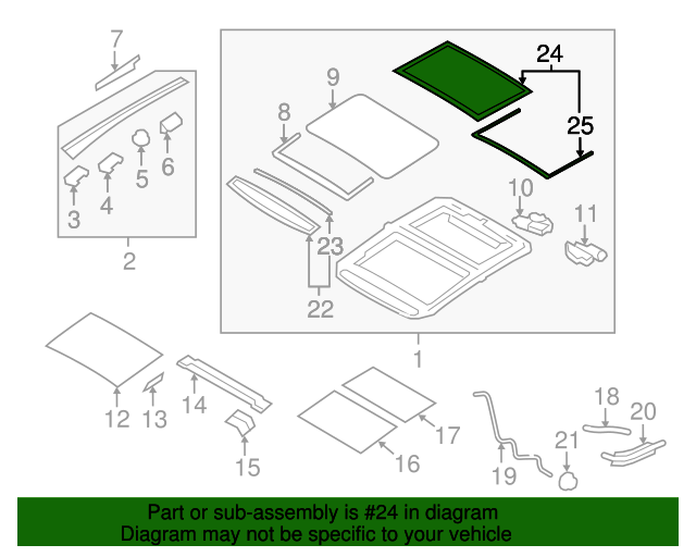 2009-2014 Nissan Murano Rear Glass 91604-1AA1A | QuirkParts