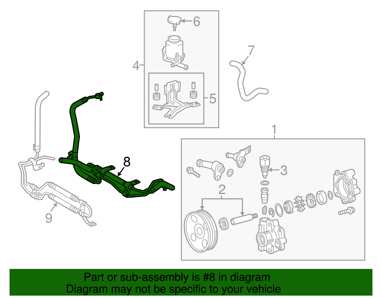 44410-0C181 - 2007-2021 Toyota Tundra - Power Steering Pressure Hose ...