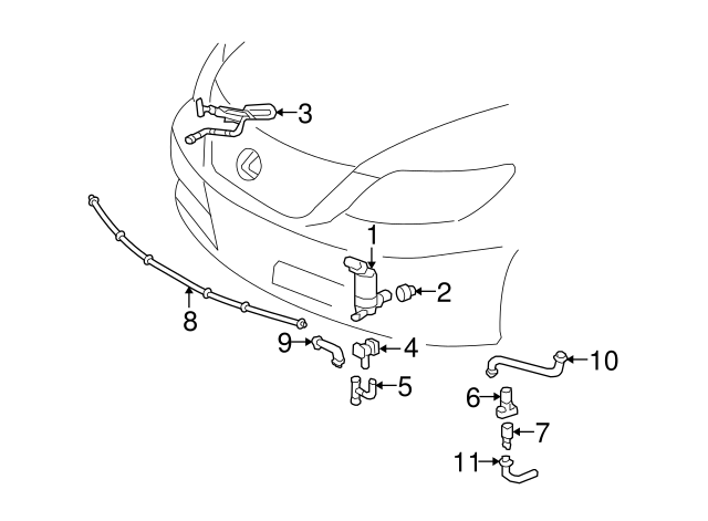 2007-2009 Lexus Headlight Washer Nozzle 85208-50030 | AutoNation Parts