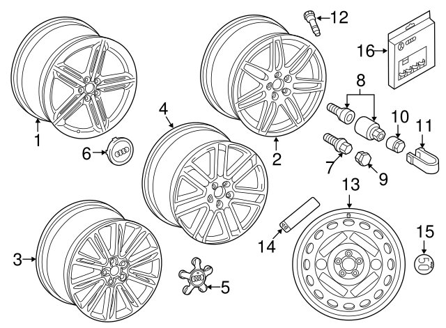 4H0-601-025-AB - Wheel, Alloy 2012-2015 Audi | Audi OEM Parts