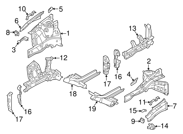 64587-H8000 - Apron Assembly Lower Bracket 2018-2023 Kia Rio | Kia ...