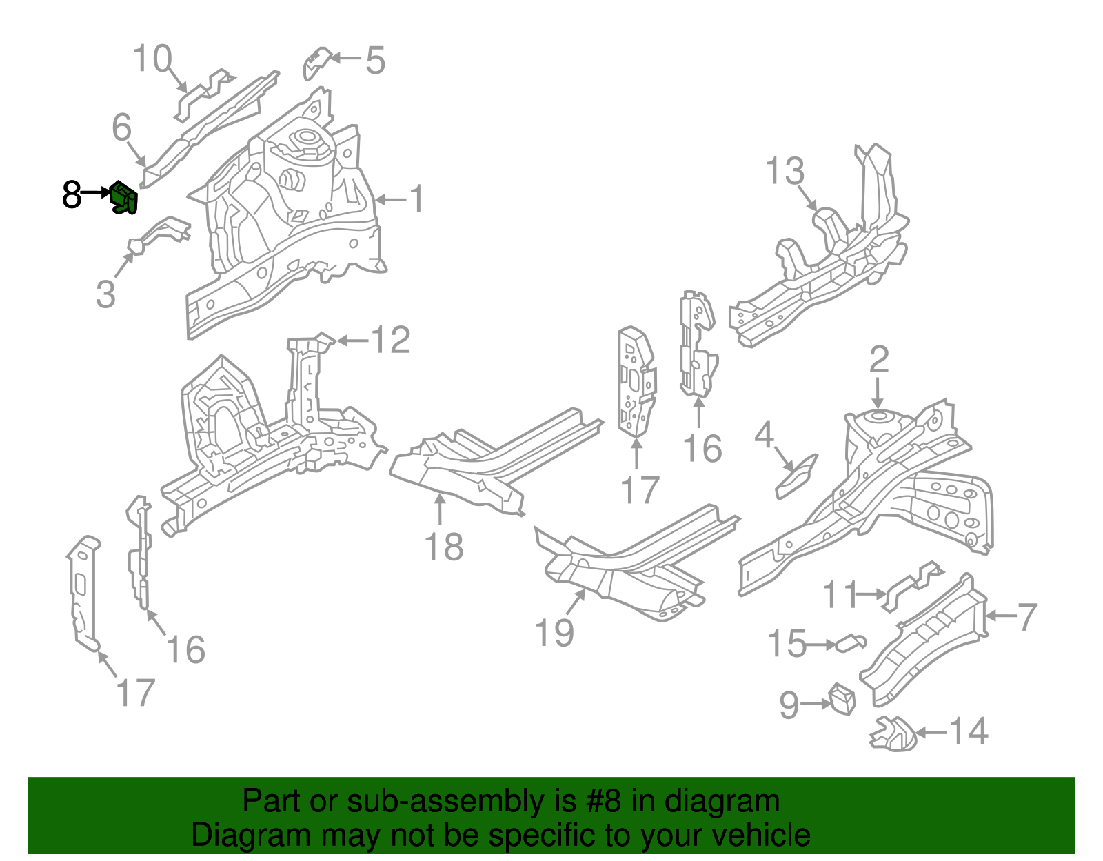 64563-H8000 - Upper Rail Front Bracket 2018-2023 Kia Rio | Kia.Parts