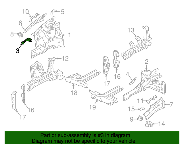 64587-H8000 - Apron Assembly Lower Bracket 2018-2023 Kia Rio | Kia ...