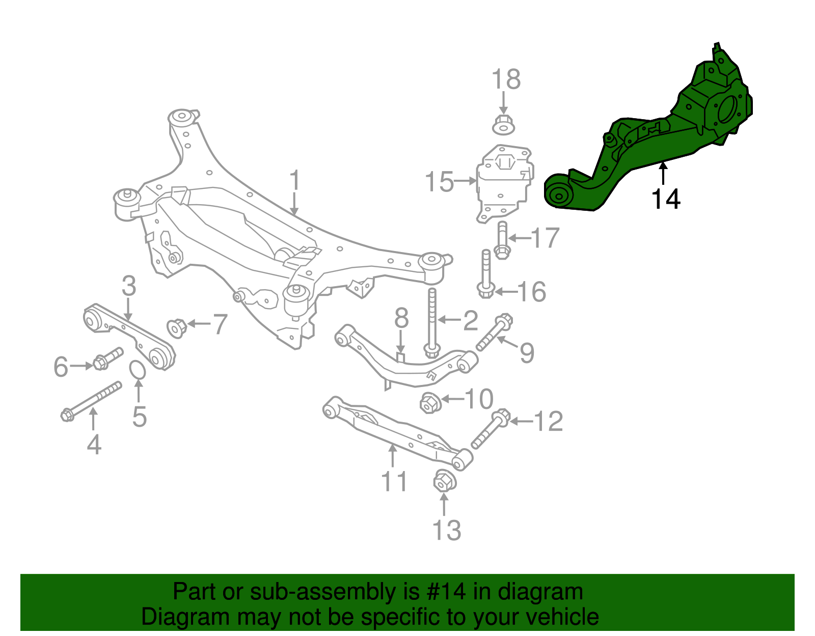 2011-2017 Nissan Juke Trailing Arm 55501-1KD0A | Temecula Nissan Parts