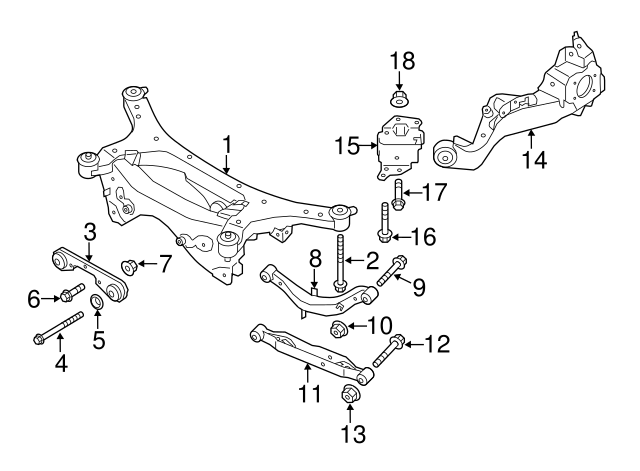 2008-2021 Nissan Trailing Arm Nut 54588-JG00A | TascaParts.com