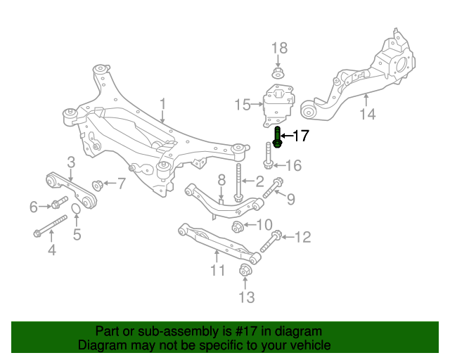 54459-1LA1A - Rear Lower Control Arm Bolt - 2011-2023 Nissan | Nissan ...